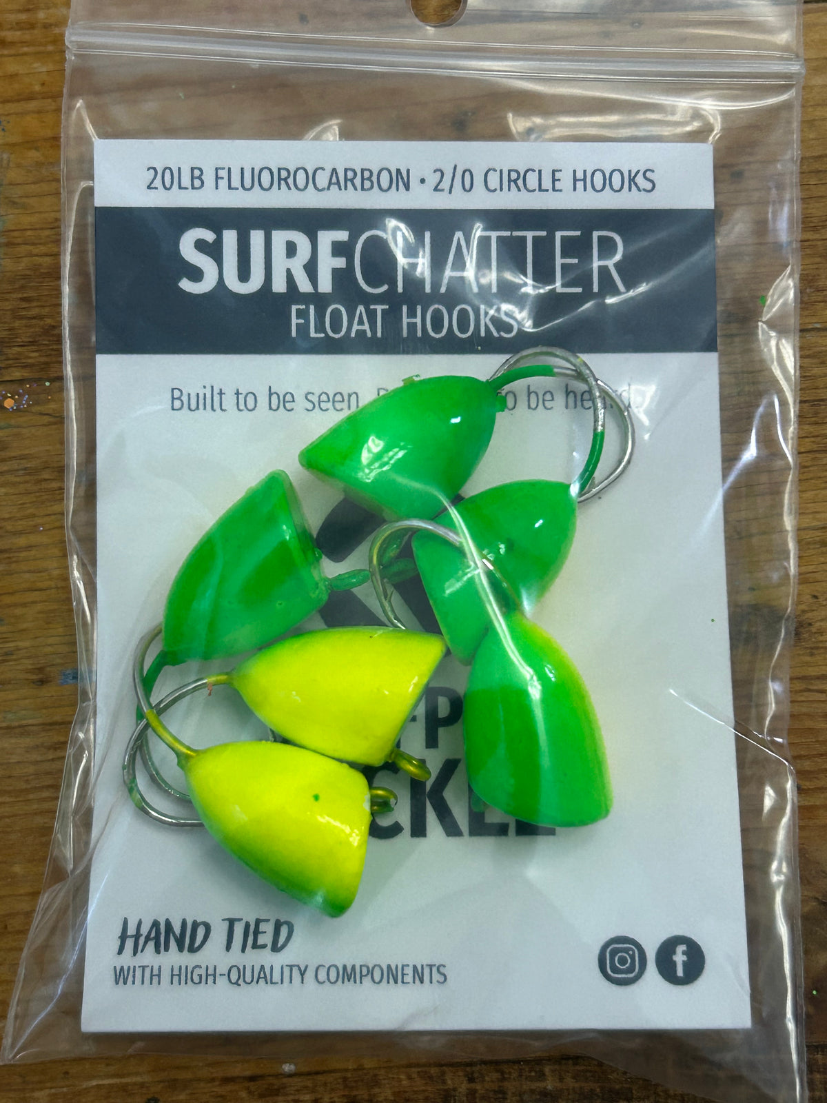 Yellow and Green Rattle Float Hook | FISHGUM